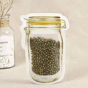 Mason Jar Bags Yellow, 40 Pcs Reusable Airtight Seal Food Storage Bags Leak-Proof Saver Bags for Travel Camping, 8 OZ