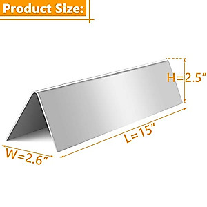 GasSaf L15.3 Flavorizer Bar Replacement for Weber 7636, Spirit 300 310 320 E310 E320 Series,Weber 46510001, 47513101 Gas Grill Front Controls (L15.3 x W2.6X T2.5inch)(5-Pcs)
