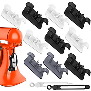 Cord Organizer for Small Kitchen Appliances: 10 Pack Upgraded Cord Wrapper Cord Holder with Reusable Cable Ties, Power Cord Keeper Stick on Mixer, Blender, Coffee Maker, Pressure Cooker and Air Fryer
