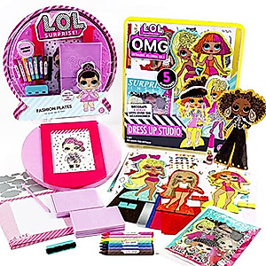 L.O.L. Surprise! 2-in-1 Fashion Design Activity Kits by Horizon Group USA, Includes 2 DIY Fashion Craft Kits, Create 100+ Designs with Fashion Plates, Dress-Up Dolls with Reusable Fabrics & Stickers