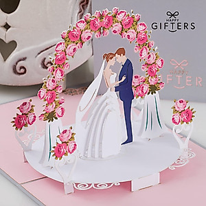 HAPPY GIFTERS Wedding 3D Pop Up Valentine Card – Pop Up Love Cards – Wedding Cards for Bride and Groom – Anniversary card 3D – Just Married Card - 3D Card Love with Envelope Included