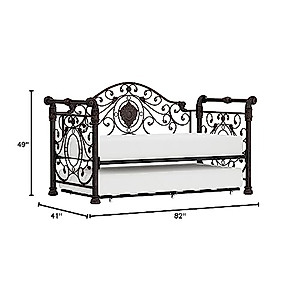 Hillsdale Mercer Metal Sleigh Daybed with Suspension Deck and Trundle in Brown