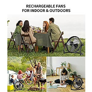 BEESTAR Battery Operated Fan, 10 Inch Rechargeable Fan Portable,High Velocity Fan with Metal Blade Run Up to 10 Hours,5200 mAh Battery Powered Fan for Garage, Backyard, Camping, Travel