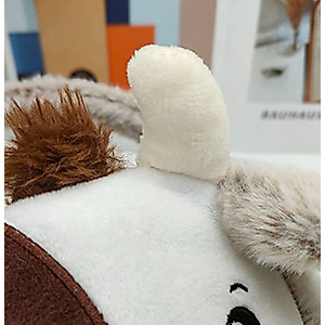 Highland Cow Easter Basket, Plush Cute Bag Buckets With Plush Ear, Small Mini Easter Storage Tote Bag For Candy Egg (White)