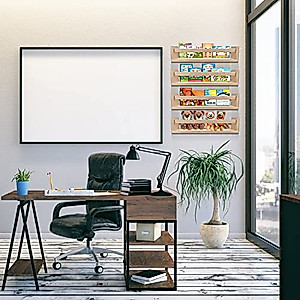 BIROLA Nursery Book Shelves Set of 4,Wood Floating Nursery Shelves for Wall,Wall Bookshelves for Kids，Bathroom Decor, Kitchen Spice Rack (Set of 4)