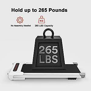 OBENSKY Wooden Walking Pad Treadmills for Home, Under Desk Treadmill with LED Display and Remote Control, Jogging Machine for Office and Apartment Installation-Free