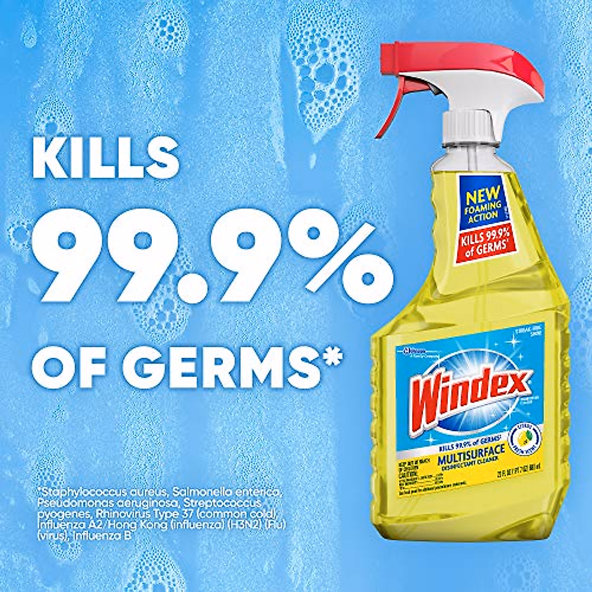 Windex Disinfectant Cleaner - Multisurface Spray Bundle, Includes a 23 fl oz Spray and a 32 fl oz Refill, Works on Kitchen and Bathroom Counters and More, Citrus Fresh Scent