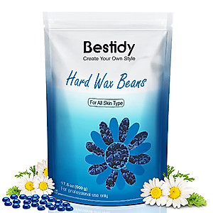 Bestidy Wax Beads, Bagged 500g/1.1lb/17.6oz, Waxing beans for Hair Removal, Women Men, Home Waxing for All Body and Brazilian Bikini Areas (500g)