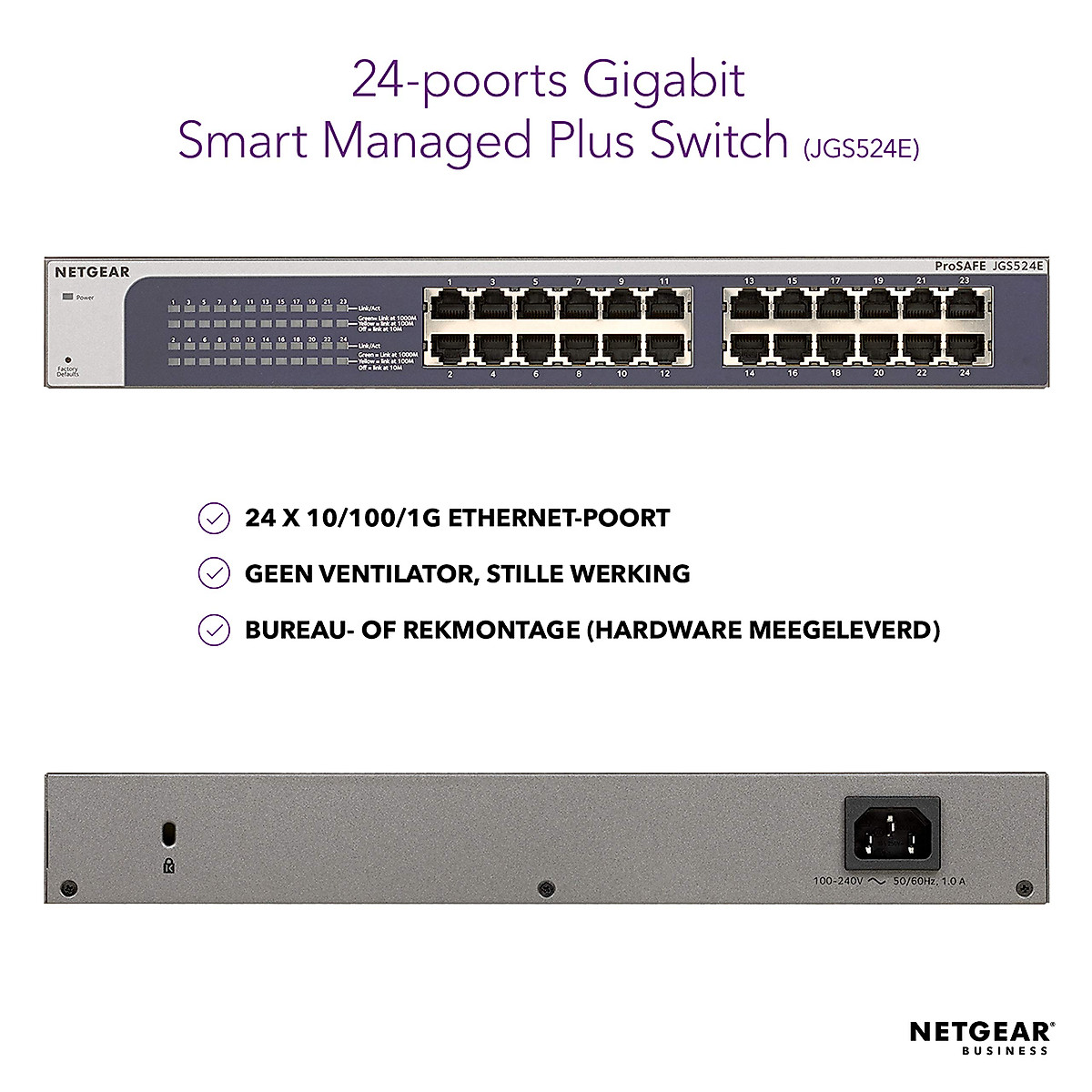 NETGEAR ProSafe Plus JGS524Ev2 - Switch - Nicht verwaltet