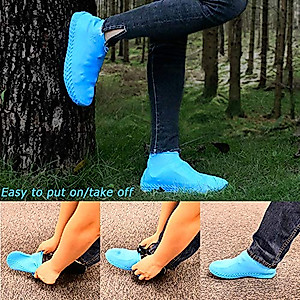 LEGELITE Reusable Silicone Waterproof Shoe Covers, No-Slip Silicone Rubber, Reusable Overshoes Protectors for Kids, Men and Women