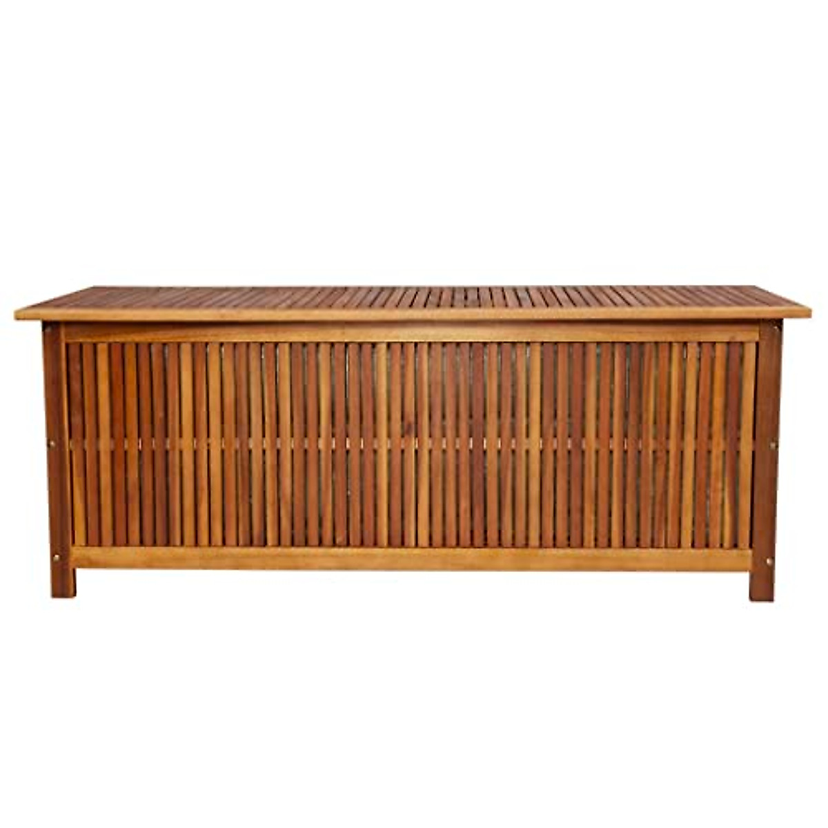 loibinfen Patio Storage Box 59"x19.7"x22.8" Solid Acacia Wood Patio Garden Outdoor Storage Container for Toys, Furniture Deck box (Weight:52.91 lbs)