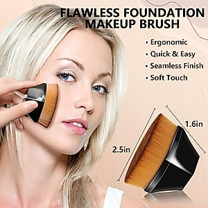 JCOOS Airbrush Foundation, Silk Airbrush Spray Foundation Full Coverage Foundation Makeup Primer Face Matte Foundation Kit Setting Powder, Foundation Brush, Natural Finish Lightweight Christmas Gifts