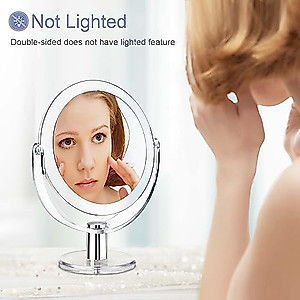 CLSEVXY Vanity Mirror Makeup Mirror with Stand, 1X/15X Magnification Double Sided 360 Degree Swivel Magnifying Mirror, 6.25 Inch Portable Table Desk Counter top Mirror Bathroom Shaving Mirror