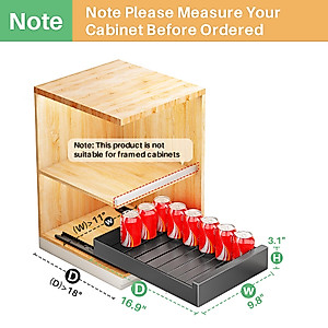 Pull Out Cabinet Organizer Fixed With Adhesive Nano Film,Heavy Duty Storage and Organization Slide Out Pantry Shelves Sliding Drawer Pantry Shelf for Kitchen,Living Room 9.8"W x 16.9"D x3.1"H(1PC)