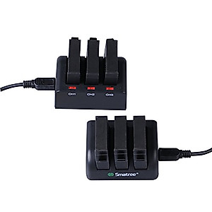 Smatree Battery (3 Pack) and 3-Channel Charger Compatible for Gopro Hero 4 (NOT for Hero 5)