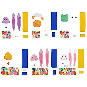 JOYIN 12 Pcs Easter Foam Headband for Easter Apparel Craft Kits with Rabbit Bunny, Chick, Frog, Lamb Headband for Hat & Mask Pretend Play, Dress-Up Party Accessory, and Theme Party
