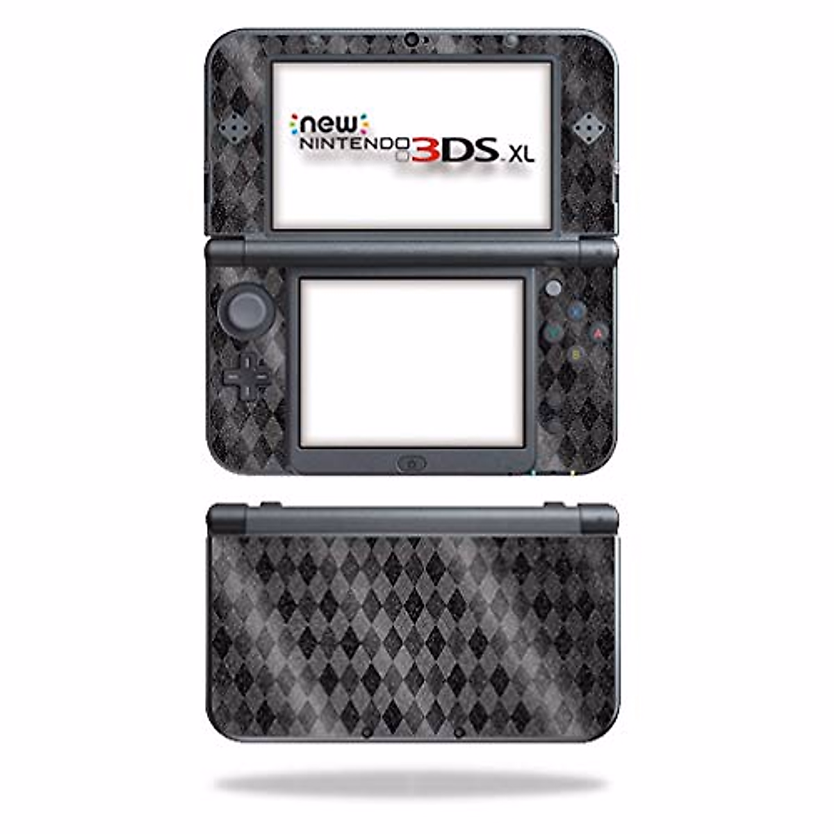 MIGHTY SKINS MightySkins Glossy Glitter Skin for Nintendo New 3DS XL (2015) - Black Argyle | Protective, Durable High-Gloss Glitter Finish | Easy to Apply, Remove, and Change Styles | Made in The USA