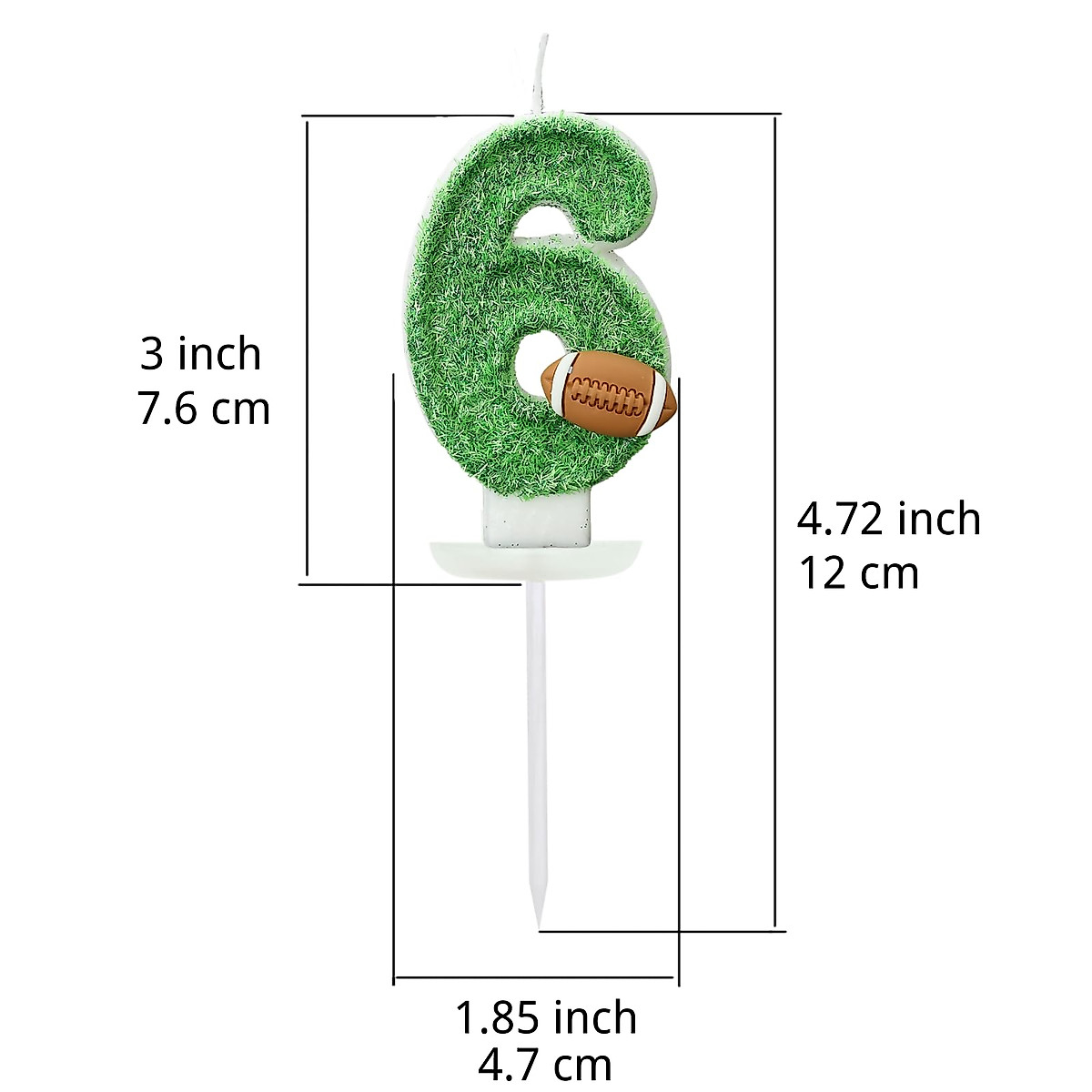 CasaPopz Football Birthday Number Candles for Cake Green Number 1 Candle 1st Football Cake Topper Cupcake Topper for Football Birthday Party Decorations Supplies Favors