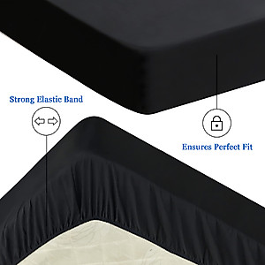 Sufdari King Size Mattress Protector,Waterproof Mattress Cover,18" Deep Pocket Mattress Protector,Dust Proof Bed Protector for Dogs/Cats/Pets/Kids-Black,King