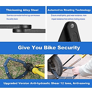 Monotre Compact Folding Bike Lock, 2.3 FT Heavy Duty Anti-Theft High Security Bicycle Folding Lock, Anti 12t Hydraulic Shear, with Key and Lock Holder, Suitable for Bicycles/Electric Scooters/Ebike