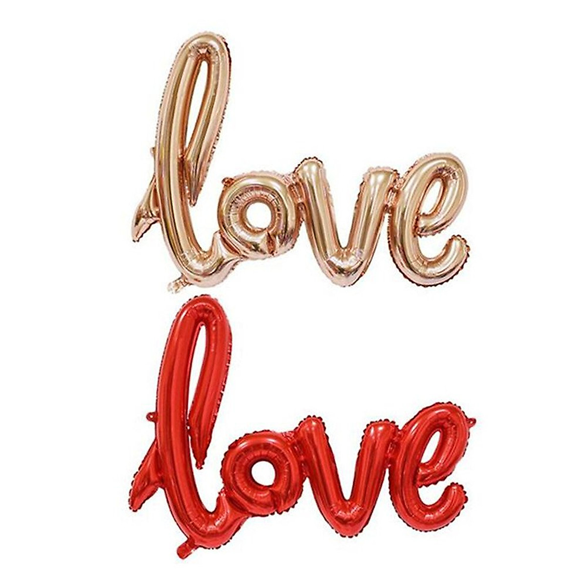 WULEEUPER Love Balloon Banner 42.5 Inches Handwriting Letter Giant Celebration Balloon Romantic Wedding Bridal Shower Anniversary Engagement Party Decoration (Champagne-Gold)