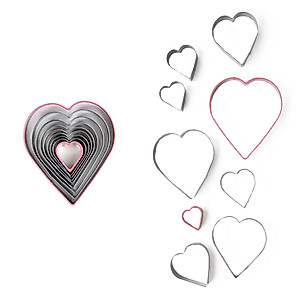 Cookie Cutter Kingdom, Easter Cookie Cutters, Spring Cookie Cutters Shape, Mold for Cakes Biscuits and Sandwiches (Easter) (Heart 9 Pack)