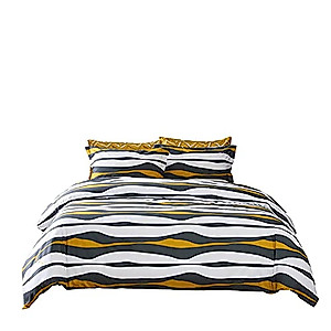 Dolce Mela King Size 6 Piece 100% Cotton Duvet Cover Set, Bloomon Bedding DM823K Multicolor