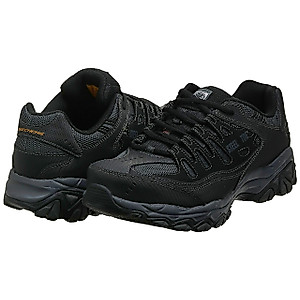 Skechers Men's Cankton Steel Toe Industrial Shoe, Black/Charcoal, 10.5 Wide