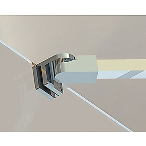 40cm / 15.7" Stainless Steel Frameless Shower Door Fixed Panel Wall-to-Glass Support Bar for 1/4" to 3/8" Thick Glass by M-Home (400mm, Chrome)