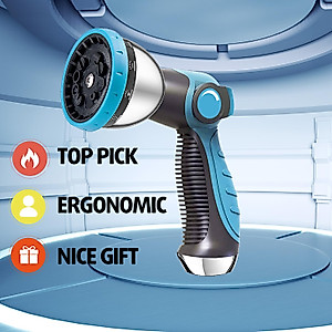 AyayaBoss Garden Hose Nozzle, Water Spray Nozzles for Garden Hose, Durable High Pressure Water Hose Sprayer Nozzle with 10 Patterns for Watering Plants, Washing Cars, Cleaning Patio, Showering Pets