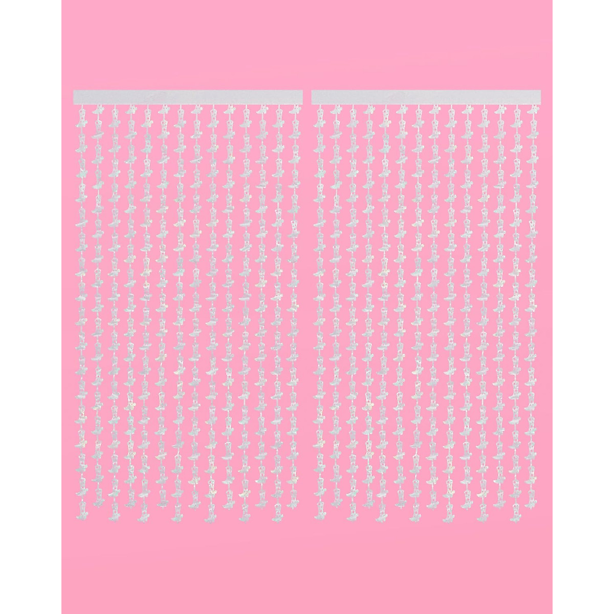 xo, Fetti Cowgirl Boot Iridescent Foil Curtain - Set of 2 | Bachelorette Party Decorations, Cowgirl Birthday Photo Booth, Last Rodeo Backdrop, Nashville, Cow Rodeo Theme, Space Cowboy
