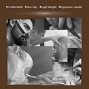 Razor Professional Foldable Straight Razor Barber Men's Razor Shaver Plating Blade Holder Razor Holder for Precise Beard Wet Shave(Golden plating)