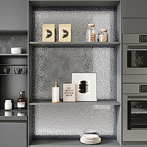 Cre8tive 24" x 118" Large Size Silver Stainless Steel Contact Paper Peel and Stick Aluminum Foil Sheet Wallpaper Waterproof Heat Resistant Oil Proof Wall Film for Kitchen Backsplash Countertop Cabinet