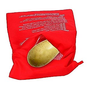 JQYXSS Microwave Potato Bag, 1 Pieces Reusable Express Microwave Potato Cooker Bag,Nice Size and Easily Fits 4 Potatoes