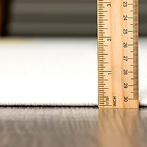 Abani Rugs Cream and Gray 6 ft. X 9 ft. Mid-Century Rug with Circles and Lines. Neutral Tones of Cream, Gray and a pop of Yellow. Minimalistic Design Turkish Stain Resistant Area Rug.