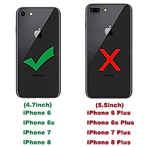 LeYi Compatible for iPhone 8 Case, iPhone 7 Case, iPhone 6s/ 6 Case with Tempered Glass Screen Protector [2 Pack], Military-Grade Protective Phone Case with Kickstand Ring for iPhone 6/6s/7/8, Black