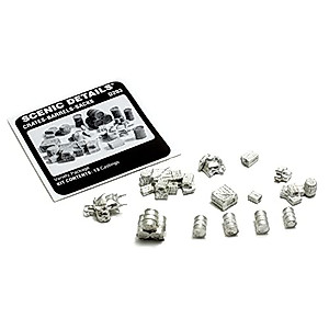 Woodland Scenics HO Scale Scenic Details Crates, Barrels, and Sacks