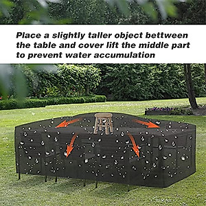 Petgrow Outdoor Cover Patio Furniture Set Covers Waterproof Rectangular Sectional Sofa Set Covers Outdoor Table and Chair Set Covers Water Resistant-74 Inch L x 47 Inch W x 27.5 Inch H