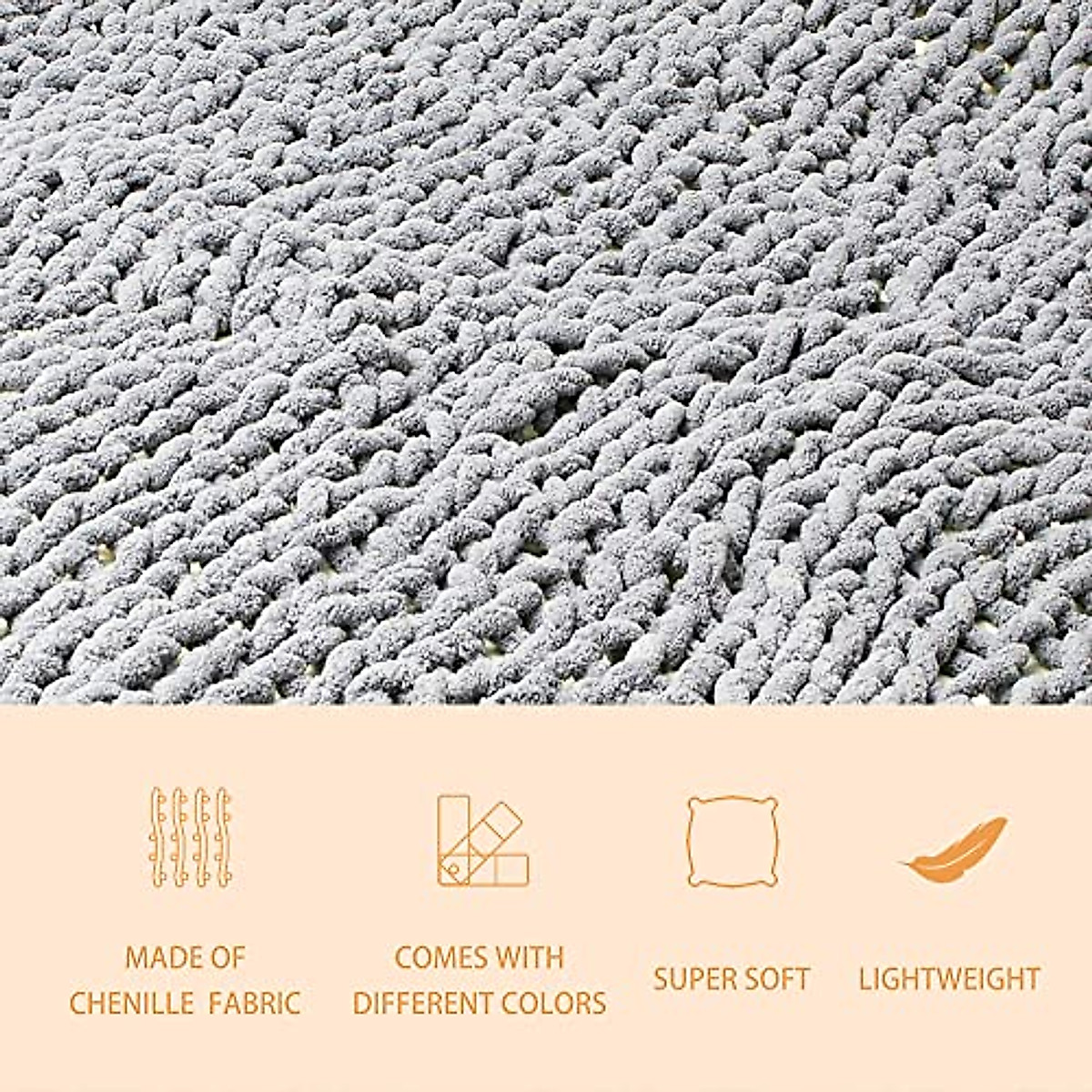 Chunky Knit Blanket, Hand Woven Chenille Blanket, Soft - Comfortable Chunky Knit Blanket Throw, Cable Knit Throw Blanket for Sofa, Bed, Chair, Machine Washable Big Blanket, (40*80inches)