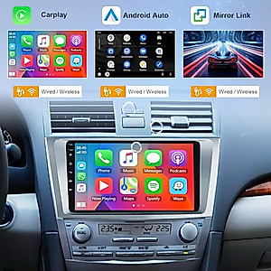 Android Car Stereo Radio for Toyota Camry 2006-2011 with Apple Carplay Android Auto, Rimoody 9 Inch Touch Screen GPS WiFi Mirror Link Bluetooth FM HiFi Backup Camera