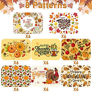 Thanksgiving Leftover Containers, 48 Pcs Thanksgiving Disposable Tin Foil Food Containers with Lids Aluminum To Go Storage Pans Foil Trays for Fall Party Supplies Thanksgiving Party Favors