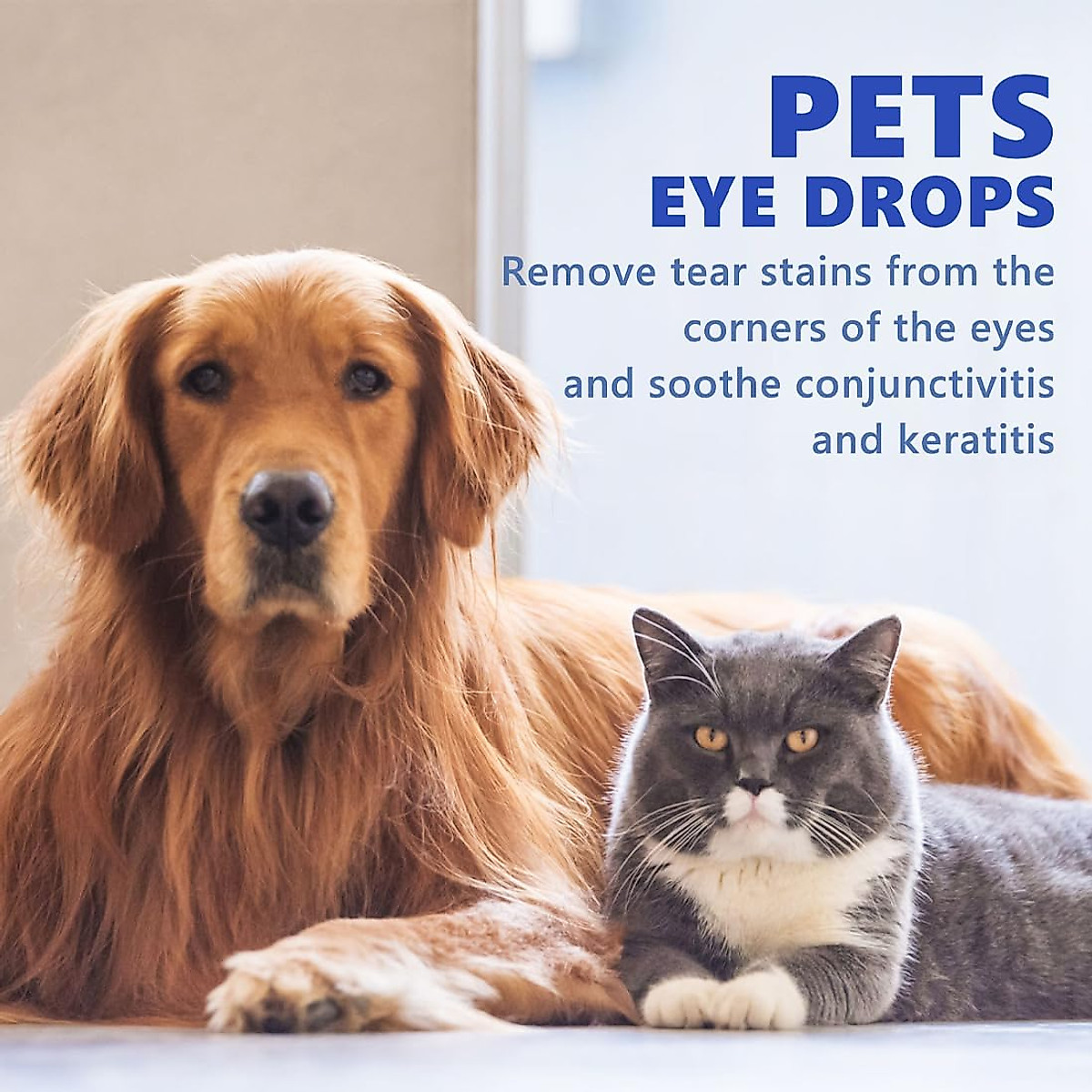 Generic Dog Eye Care - Eye Wash Solution for Dogs, Tear Stain Remover & Eye Drops, Gentle Formula for Eye Health, Saline Eye Wash, Fragrance Free-12ml, white
