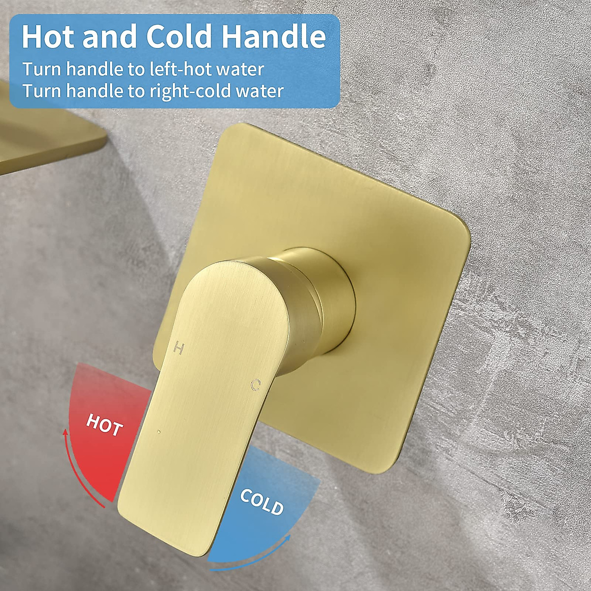 Shower Valves Wall Mount Shower Faucet Rough-In Valve Bathroom Trim Kit Single Handle Tub Shower Valve Mixer Brushed Gold