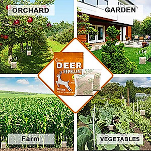 DALIYREPAL Deer Repellent, Rabbit Repellent Outdoor,Deer Repellent for Plants, Rabbit Repellent for Yard Powerful, Deer Deterrent for Trees,Outdoor Deer Repellant Yard 12 Packs/Bag