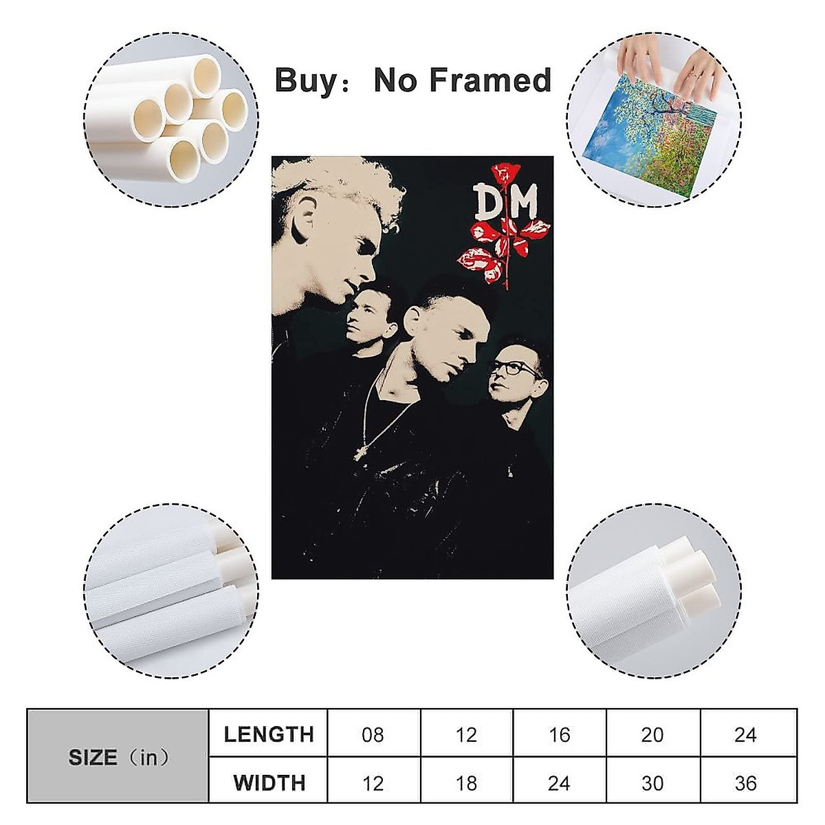 NJYXART Depeche Mode Music Poster Poster Decorative Painting Canvas Wall Posters And Art Picture Print Modern Family Bedroom Decor Posters 12x18inch(30x45cm)