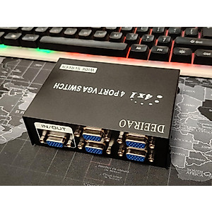 DEEIRAO VGA Switch Box, 4 Port 15 Pin Female (4 in 1 Out) Resolution up to 1920x1440 Signal Splitters for Electronic Apparatus PC Computer Monitor