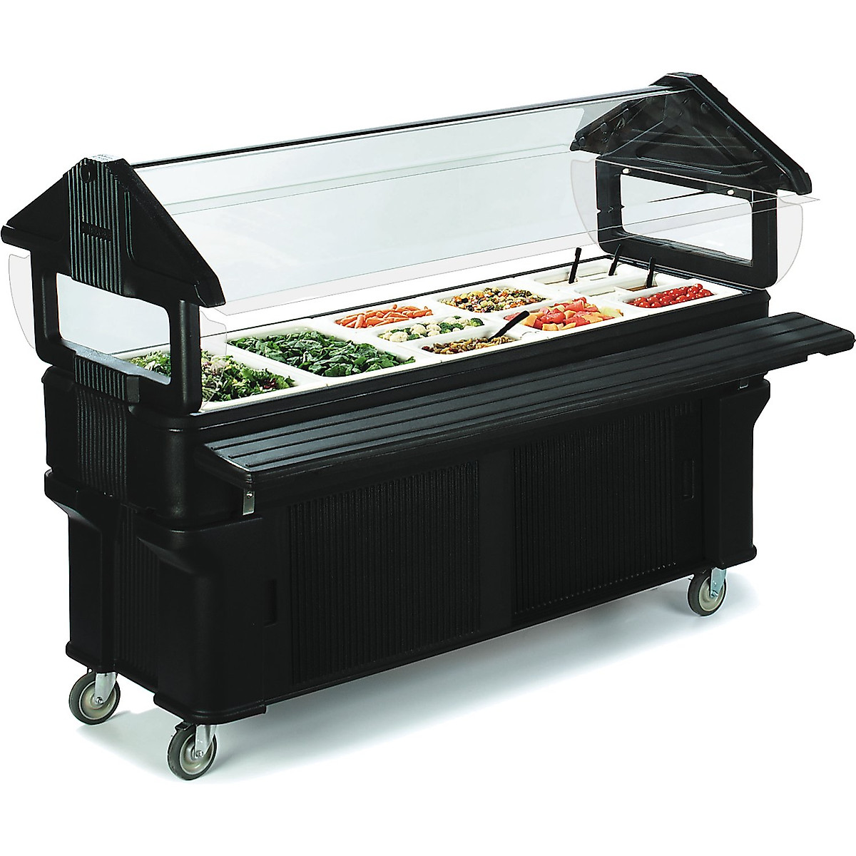 Carlisle FoodService Products Six Star Food Bar Buffet Bar with Storage and Legs for Catering, Buffets, Restaurants, Polyethylene (Pe), 6 x 2 x 4.2 Feet, Black