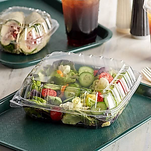 9 Inches Clamshell Plastic Clear Hinged Food Storage Containers 8.3x8.5x2.8 - Pack of 200