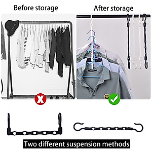 10Pack Closet Organizers and Storage Magic Hangers, Sturdy Plastic Space Saving Clothesr with Hangers Multifunctional Hangers for with Dorms, Bedroom, Apartments etc (10PC)