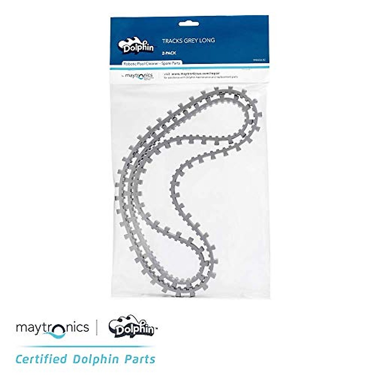 Dolphin Genuine Replacement Part — Durable, Multi-Surface Grey Tracks for Robot Traction and Movement (2PK) — Part Number 9985006-R2